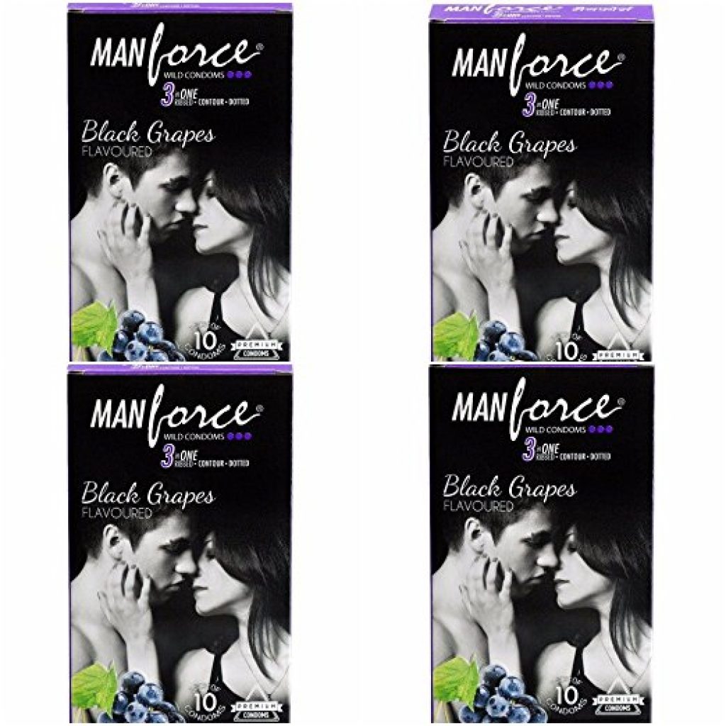 Manforce 3 in 1 Condom - 10 Pieces (Pack of 4, Black Grapes) - OMGTricks