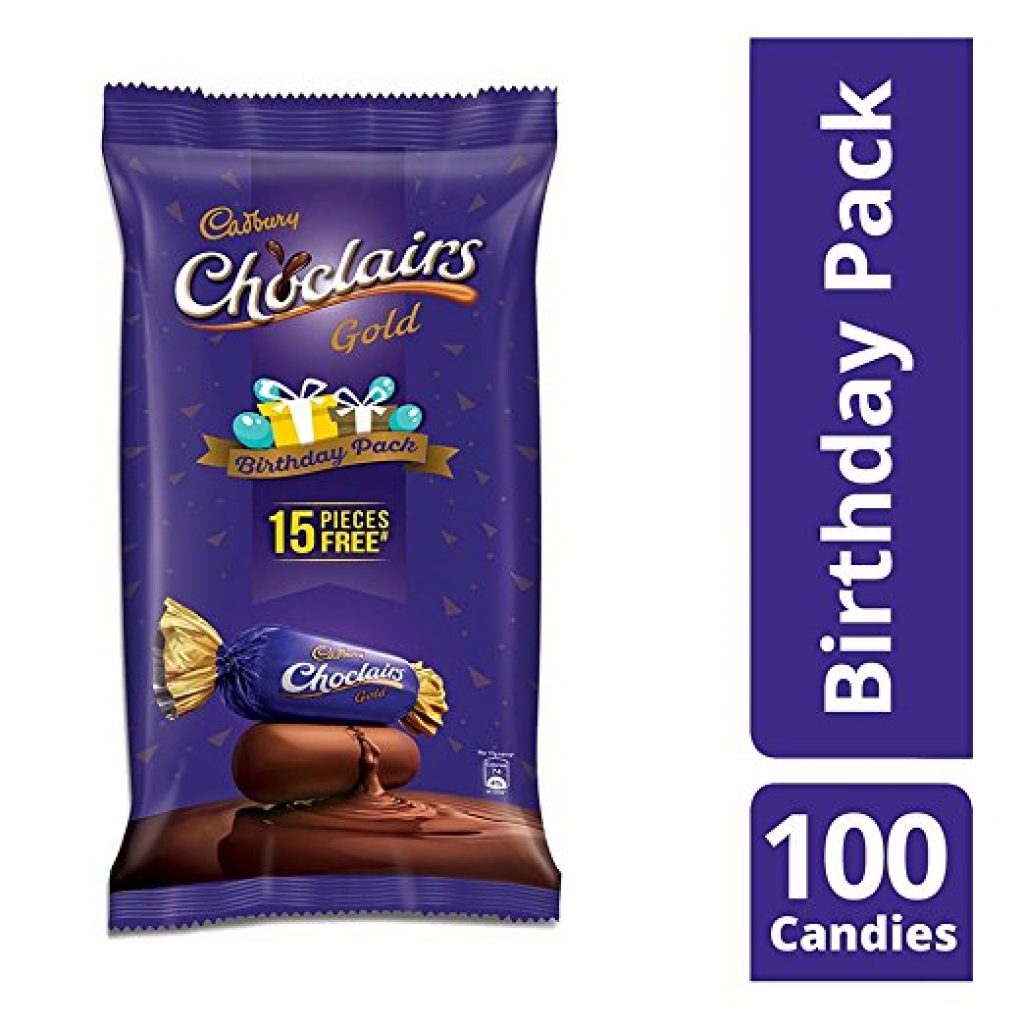 Cadbury Choclairs Gold Birthday Pack, 655.5g (Pack of 100) - OMGTricks