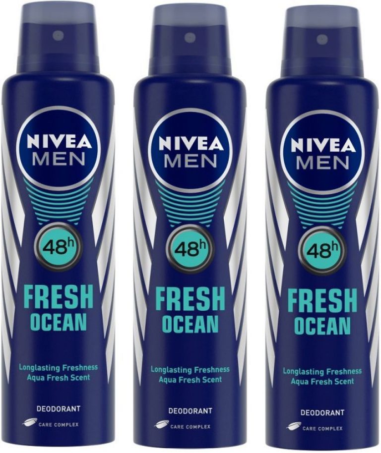 Nivea Men Fresh Ocean Deodorant Combo Body Spray Pack Of 3 - OMGTricks