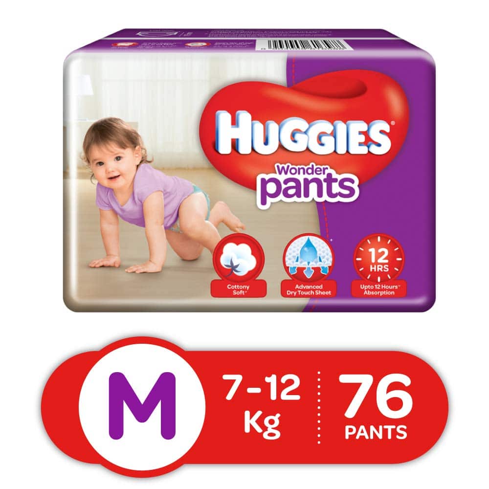 Huggies Wonder Pants Diapers, Medium (Pack of 76) - OMGTricks