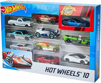 Hot Wheels 10 cars Gift Pack (Multicolor, Pack of: 10) - OMGTricks