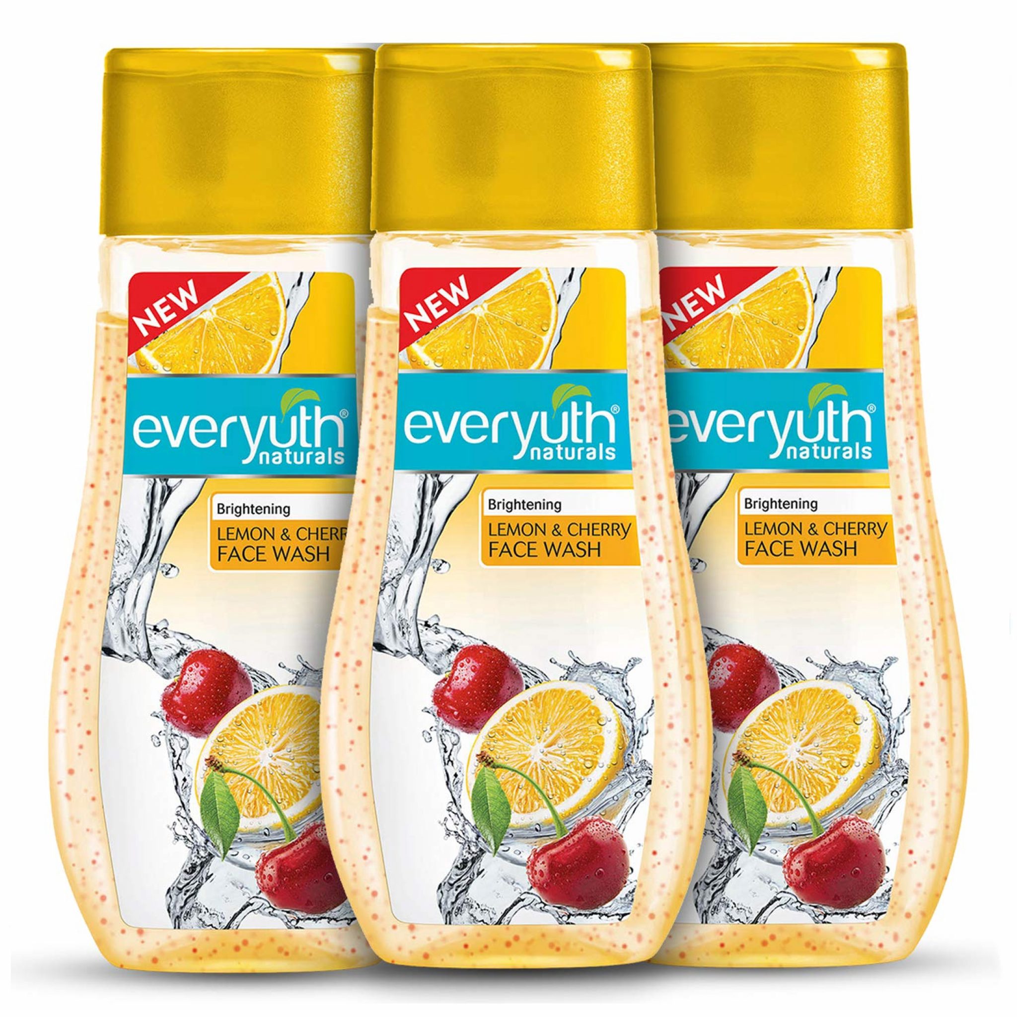 Everyuth Naturals Brightening Lemon & Cherry Face Wash, Pack of 3 ...