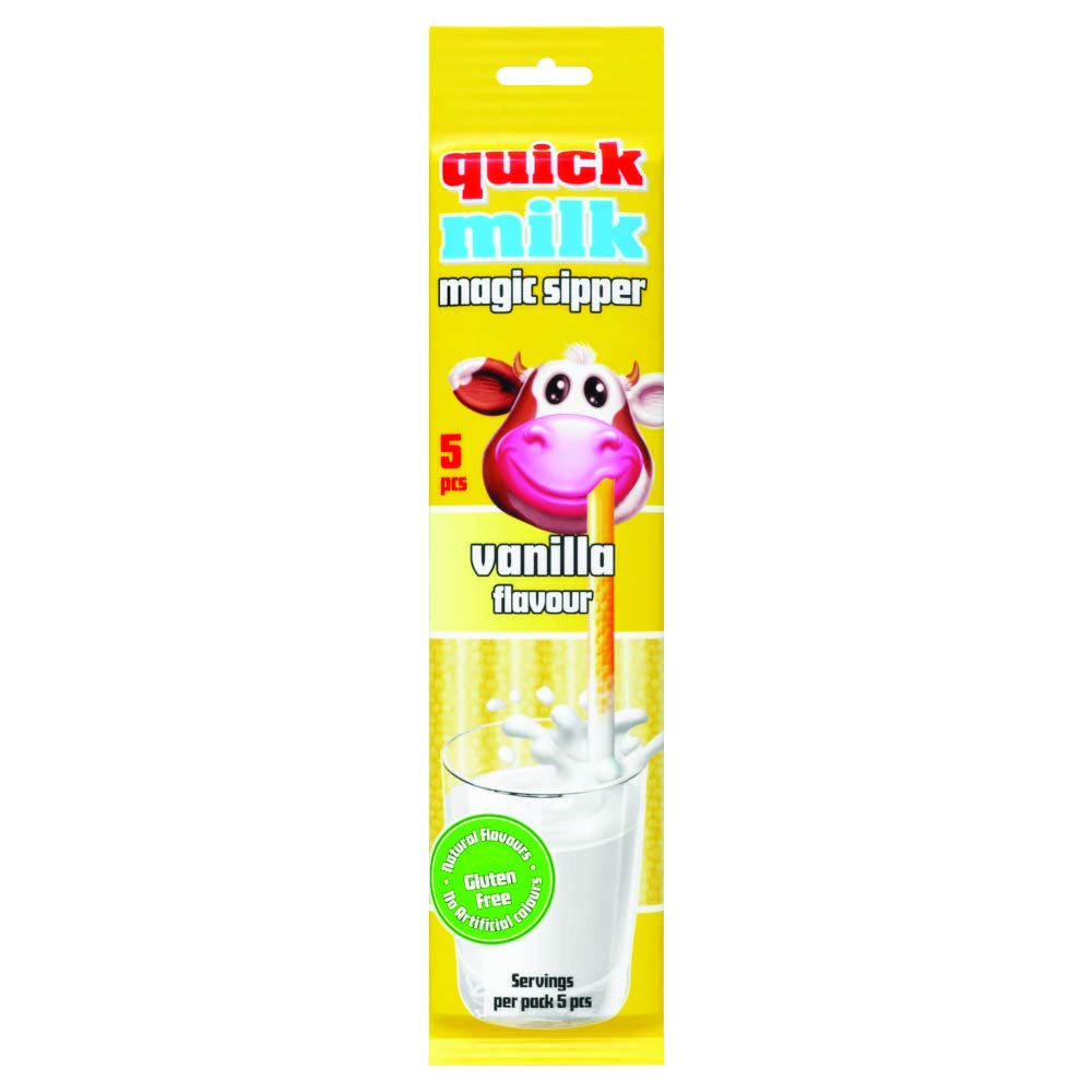 Quick-Milk Magic Sipper Gluten-Free Straws,Vanilla Flavor, 5 Pcs ...