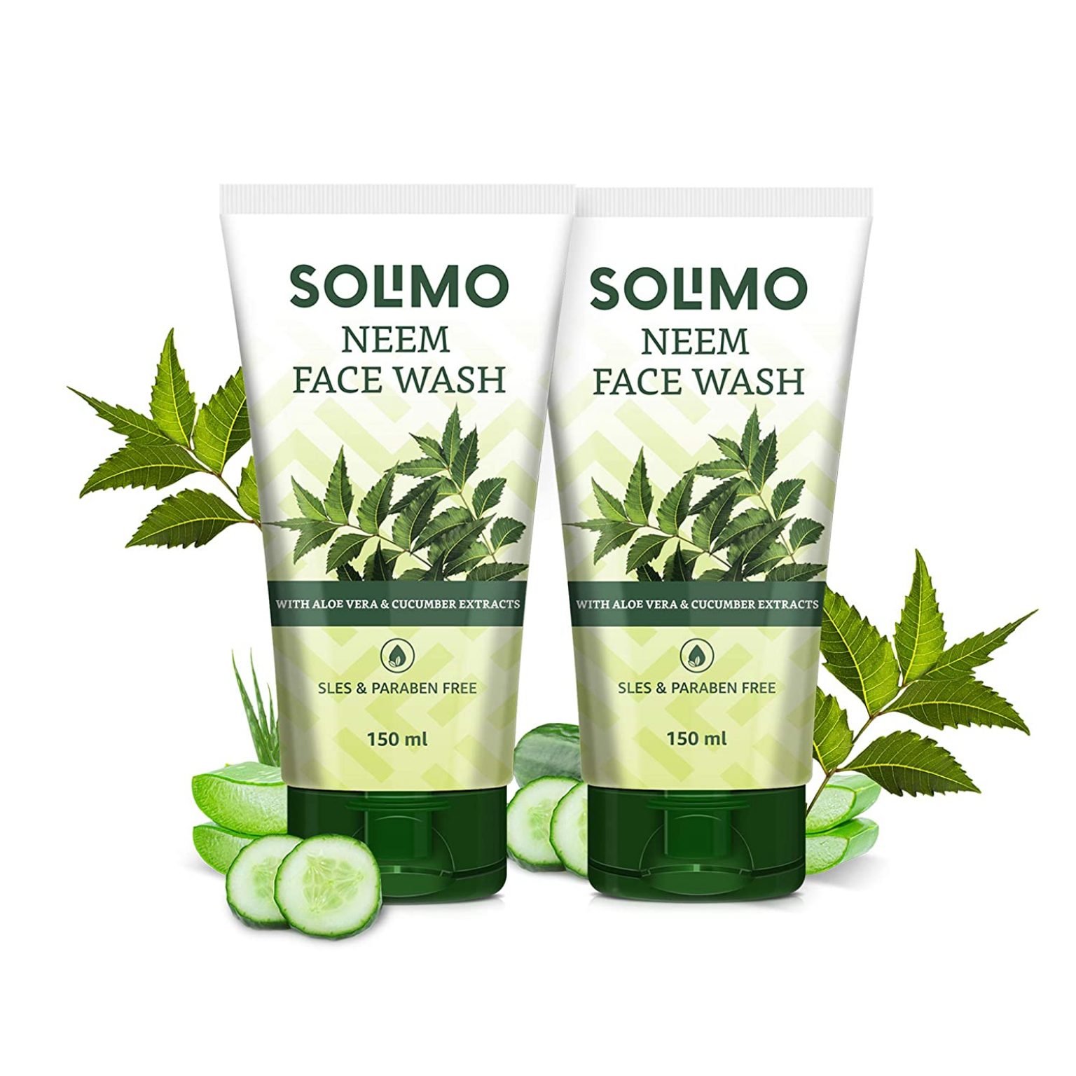 Amazon Brand - Solimo Neem Facewash with Aloe Vera & Cucumber Extracts ...