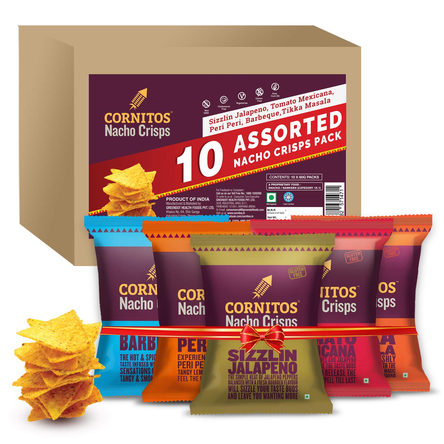 Cornitos Assorted Nacho Crisps 60g, Pack of 10, x 60 g - OMGTricks