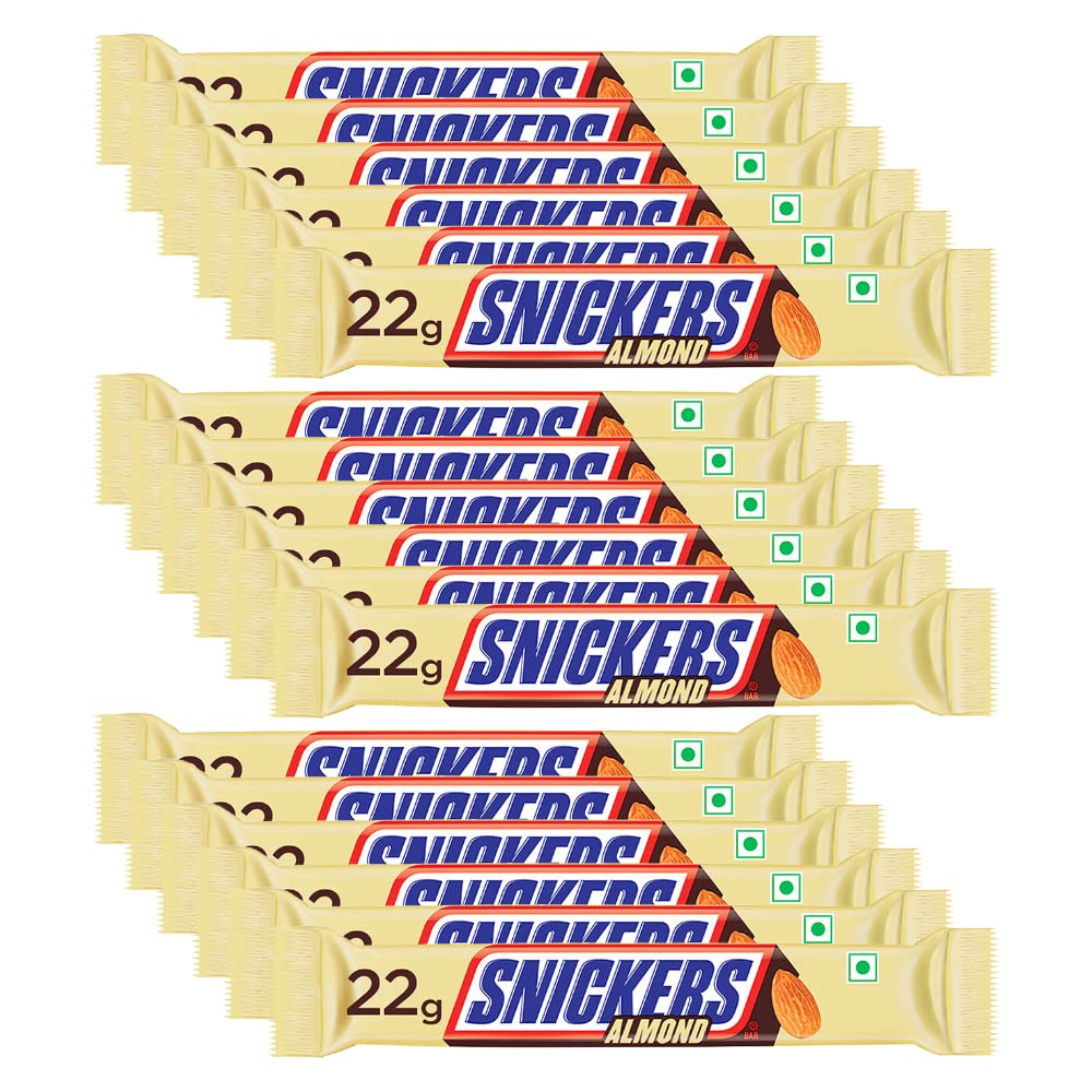 Snickers Almond Filled Chocolates - 22 Grams Bar (Pack Of 24) - OMGTricks