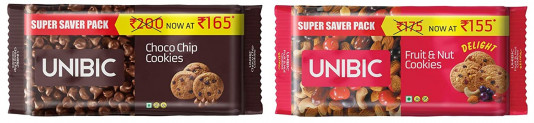 Unibic Choco Chip and Fruit n Nut Cookies Combo, 500g x 2 - OMGTricks